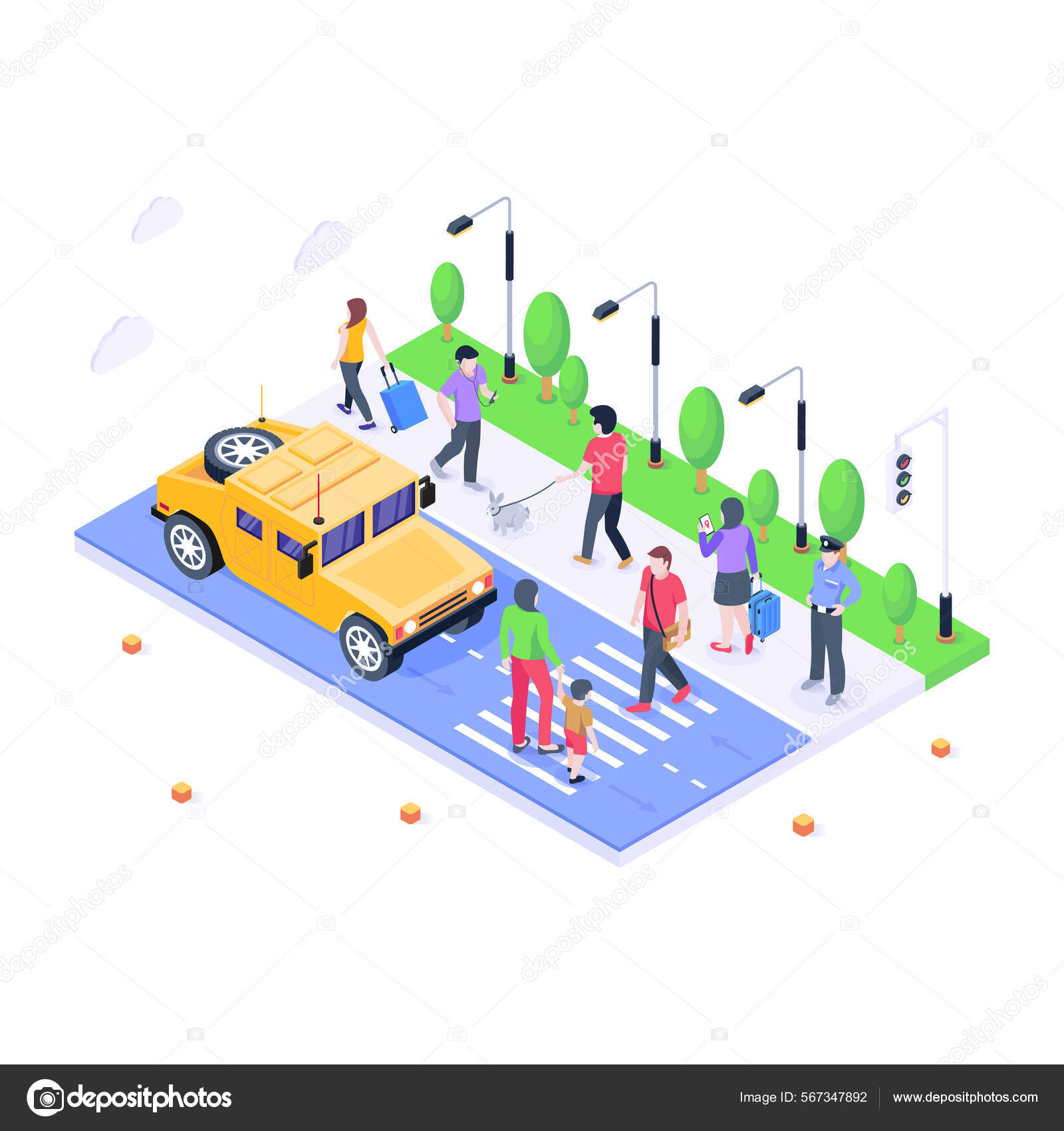 Zebra Crossing Cartoon Vector Illustration Stock Vector by ...
