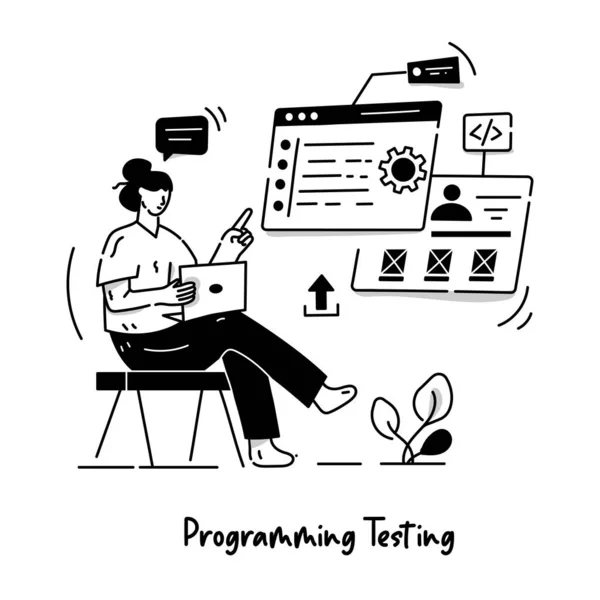 Testing Cartoon Vektorillustration Stock-Vektorgrafik von ...