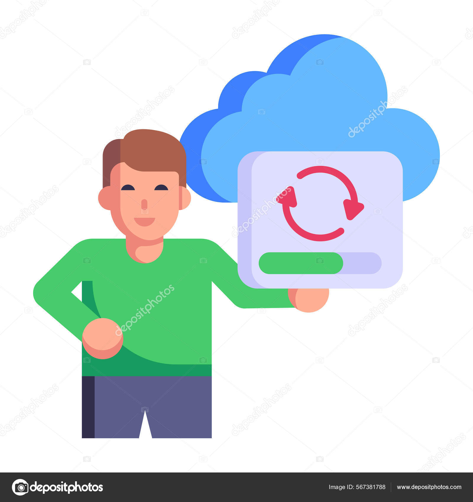 Refresh Sign Cloud Computing Icon Vector Illustration 스톡 벡터 ...