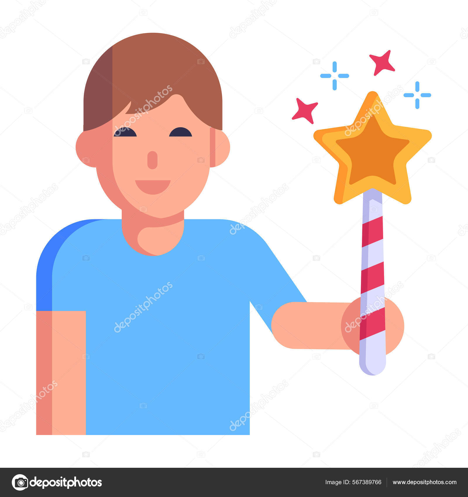 Boy Star Icon Illustration Stock Vector by ©smashingstocks 567389766