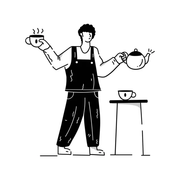 7,735,236 Man drinking tea Vector Images | Depositphotos