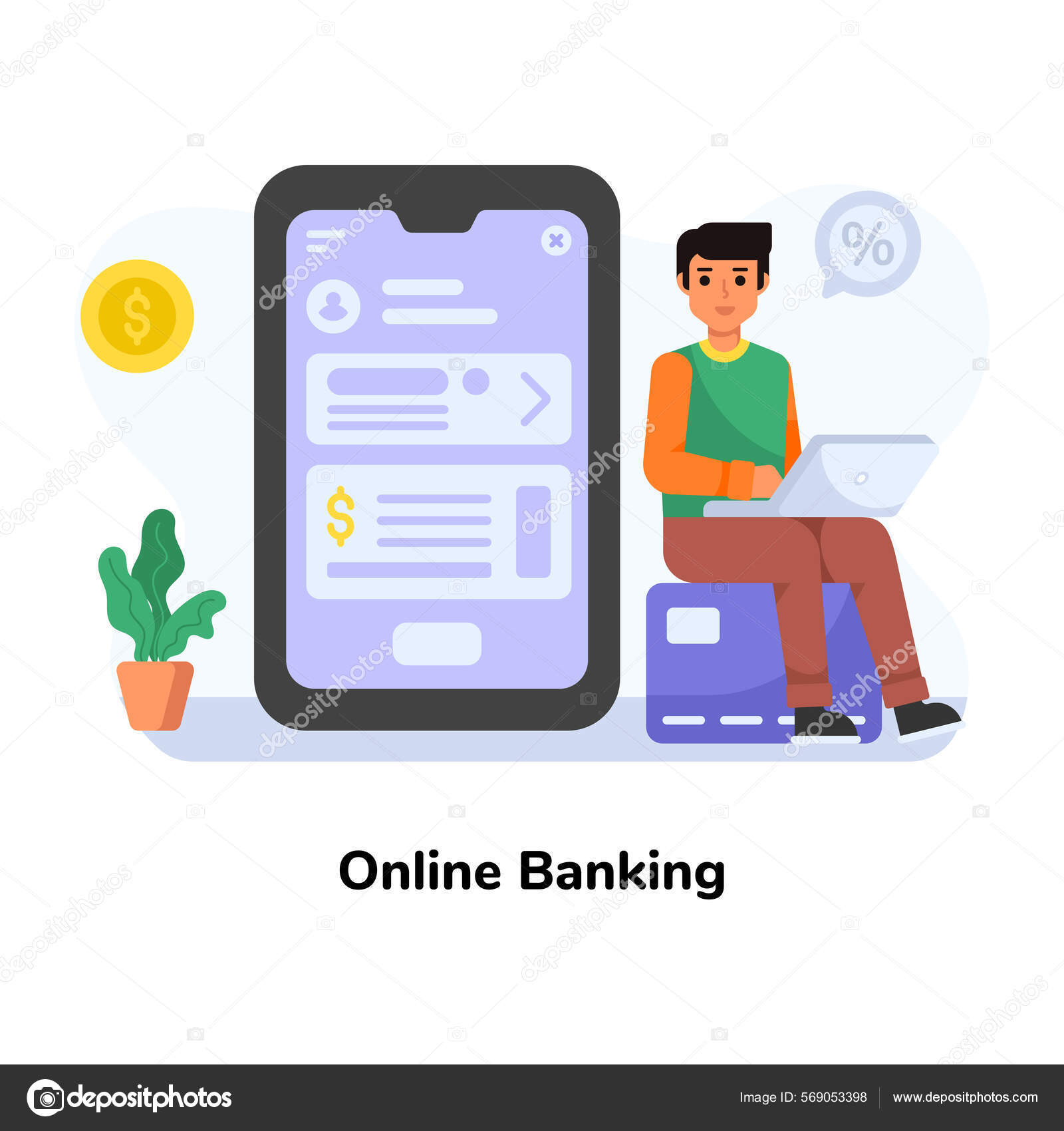 Online Banking Cartoon Vector Illustration Stock Vector by ...