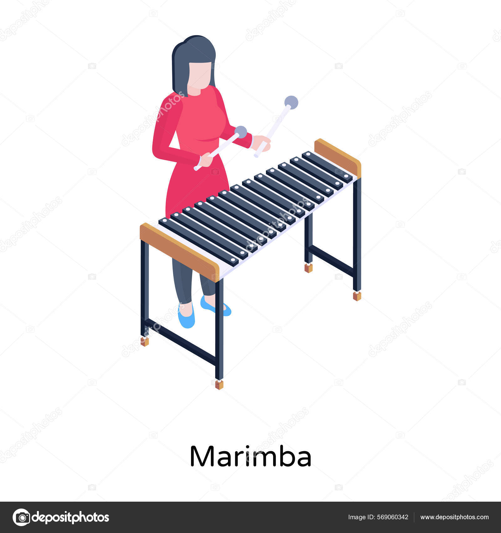 Marimba Cartoon Vector Illustration Stock Vector by ©smashingstocks 569060342
