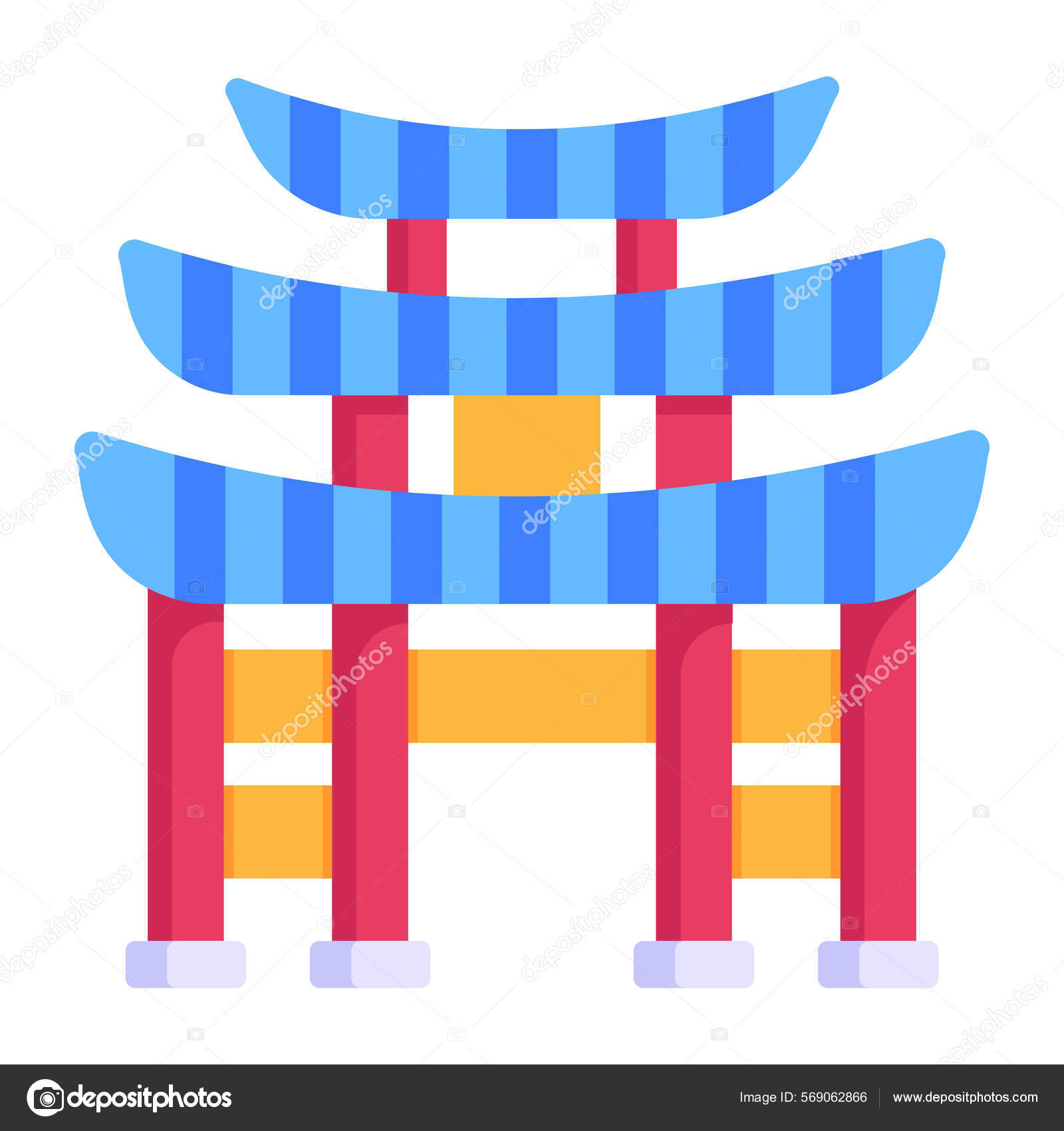 Shinto Shrine Cartoon Vector Illustration Stock Vector by ...