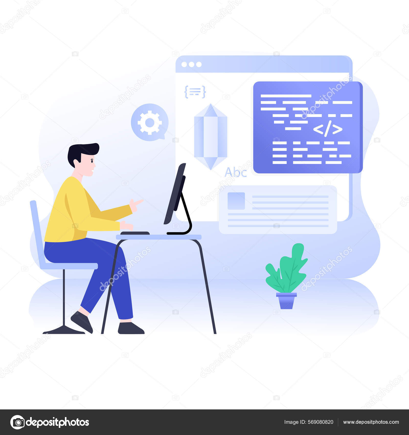 Clean Coding Cartoon Vector Illustration Stock Vector Image by ...