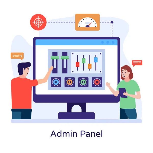 Admin Panel Dessin Animé Illustration Vectorielle Vecteur par ...