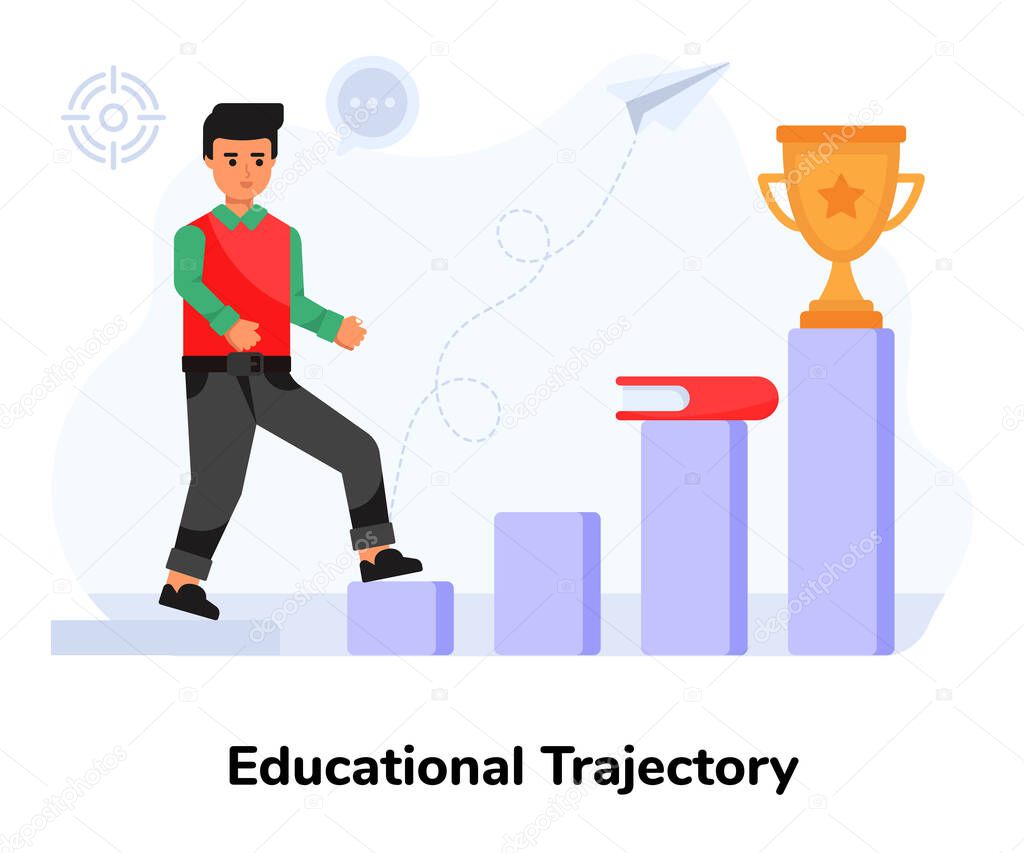 Trayectoria Educativa Dibujos Animados Ilustración Vectores Vector de ...