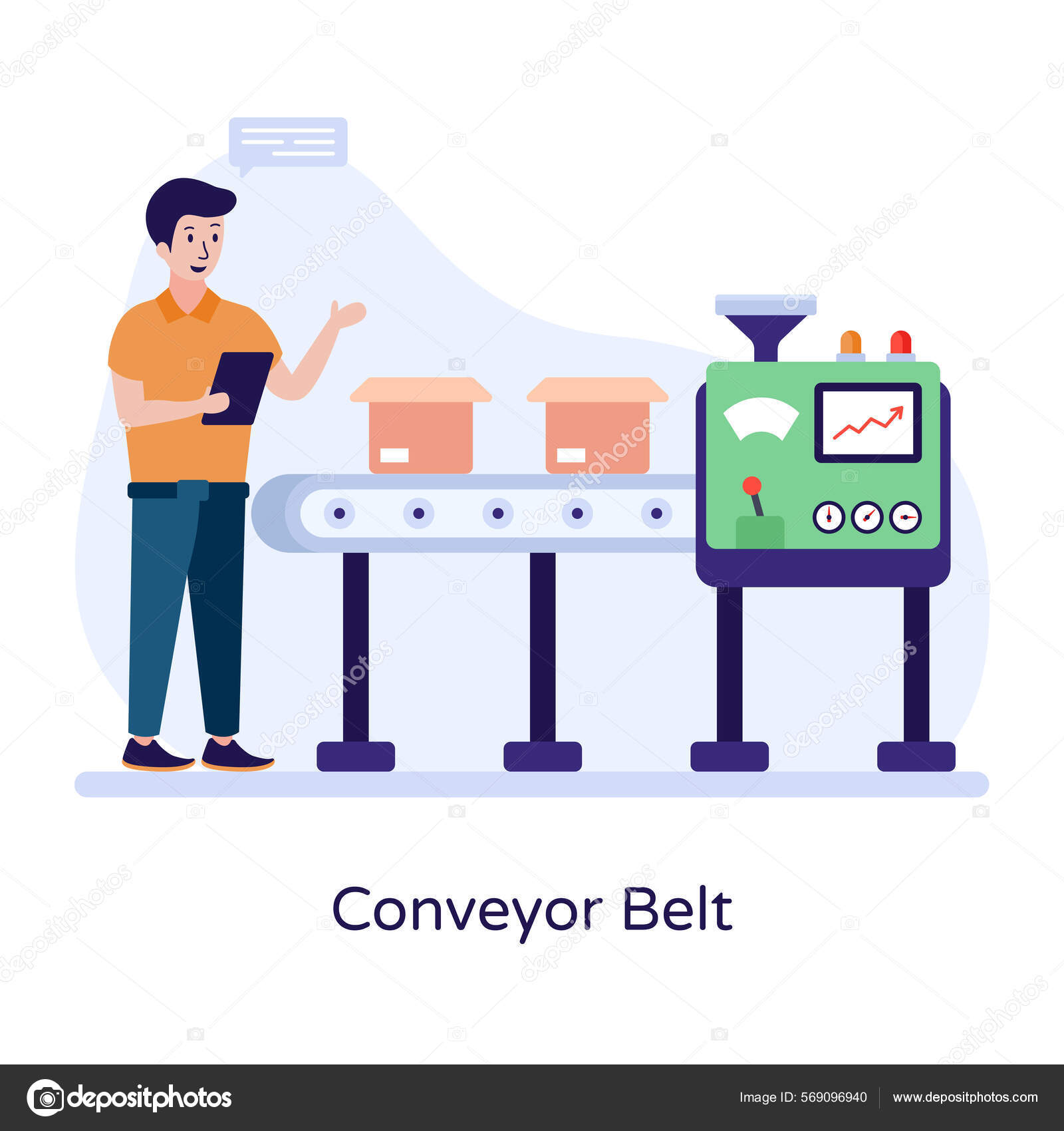 Conveyor Belt Cartoon Vector Illustration Stock Vector by ...