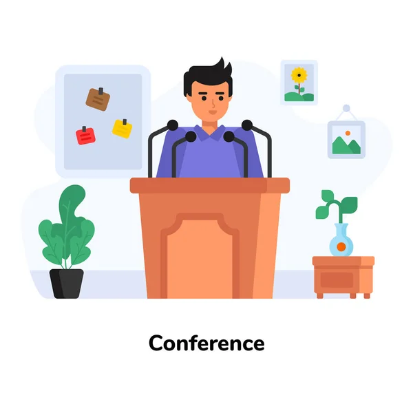 Businessman delivering speech Vector Art Stock Images | Depositphotos