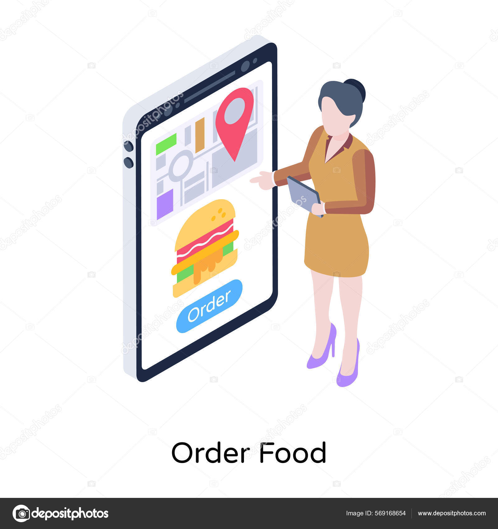 Fast Food Order Mobile App Vector Illustration Stock Vector by ...