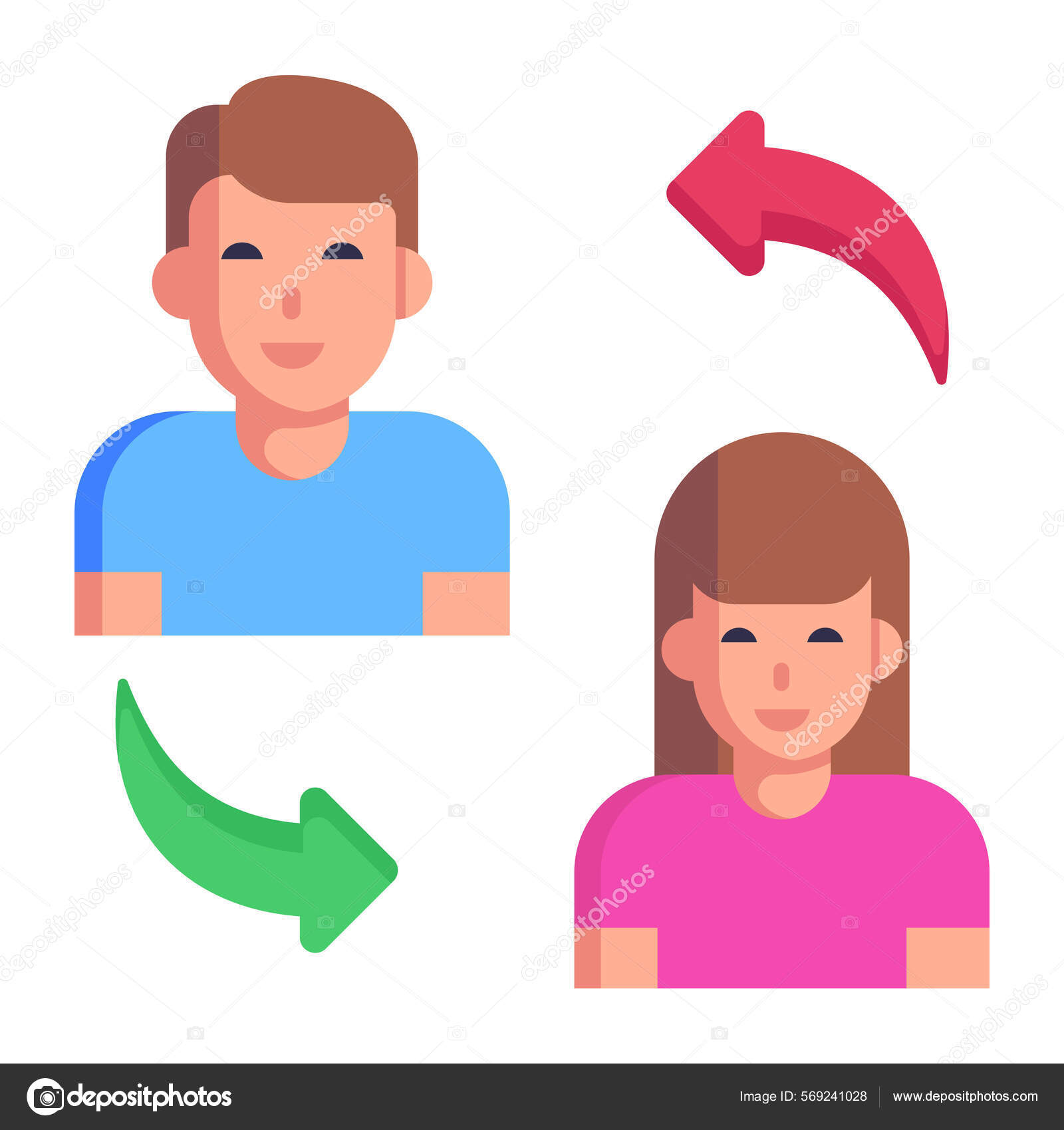 Dibujos Animados Intercambio Empleados Ilustración Vectorial vector ...