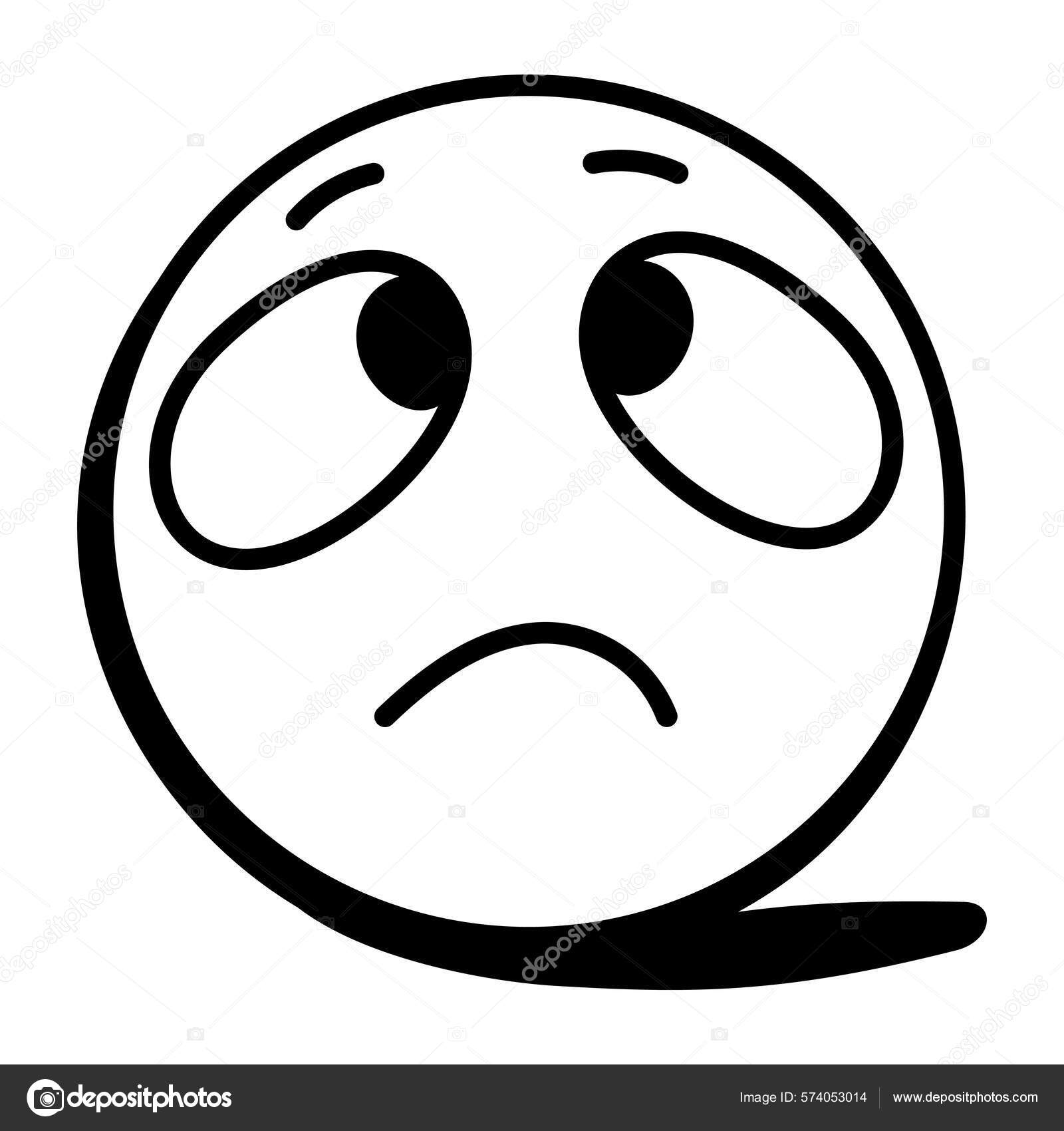 Face Emoticon Icon Outline Illustration Sad Eyes Vector Icon Web Stock ...