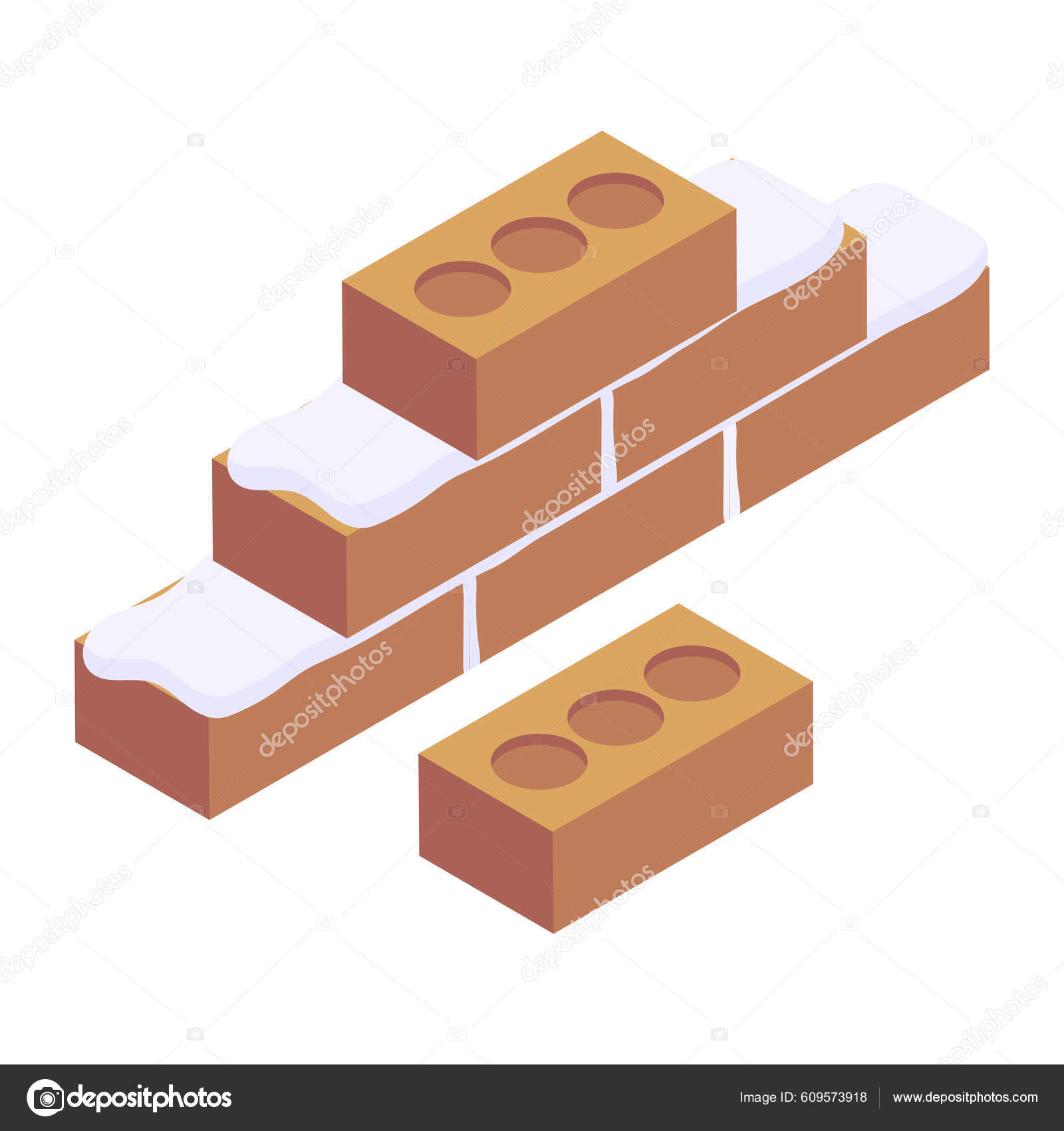 Isometric Pyramid Bricks Vector Illustration Stock Vector by ...