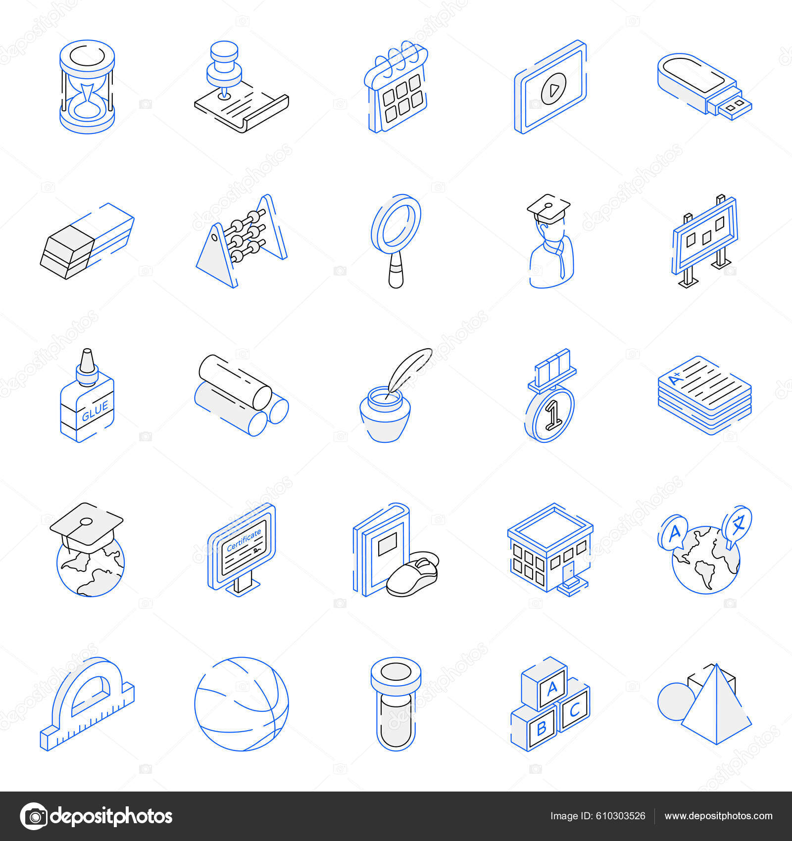Set Learning Isometric Outline Icons Stock Vector by ©smashingstocks ...