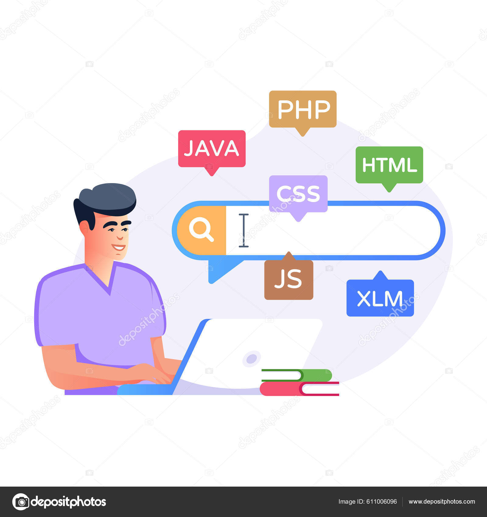 Programming Languages Modern Design Vector Illustration Stock Vector by ...