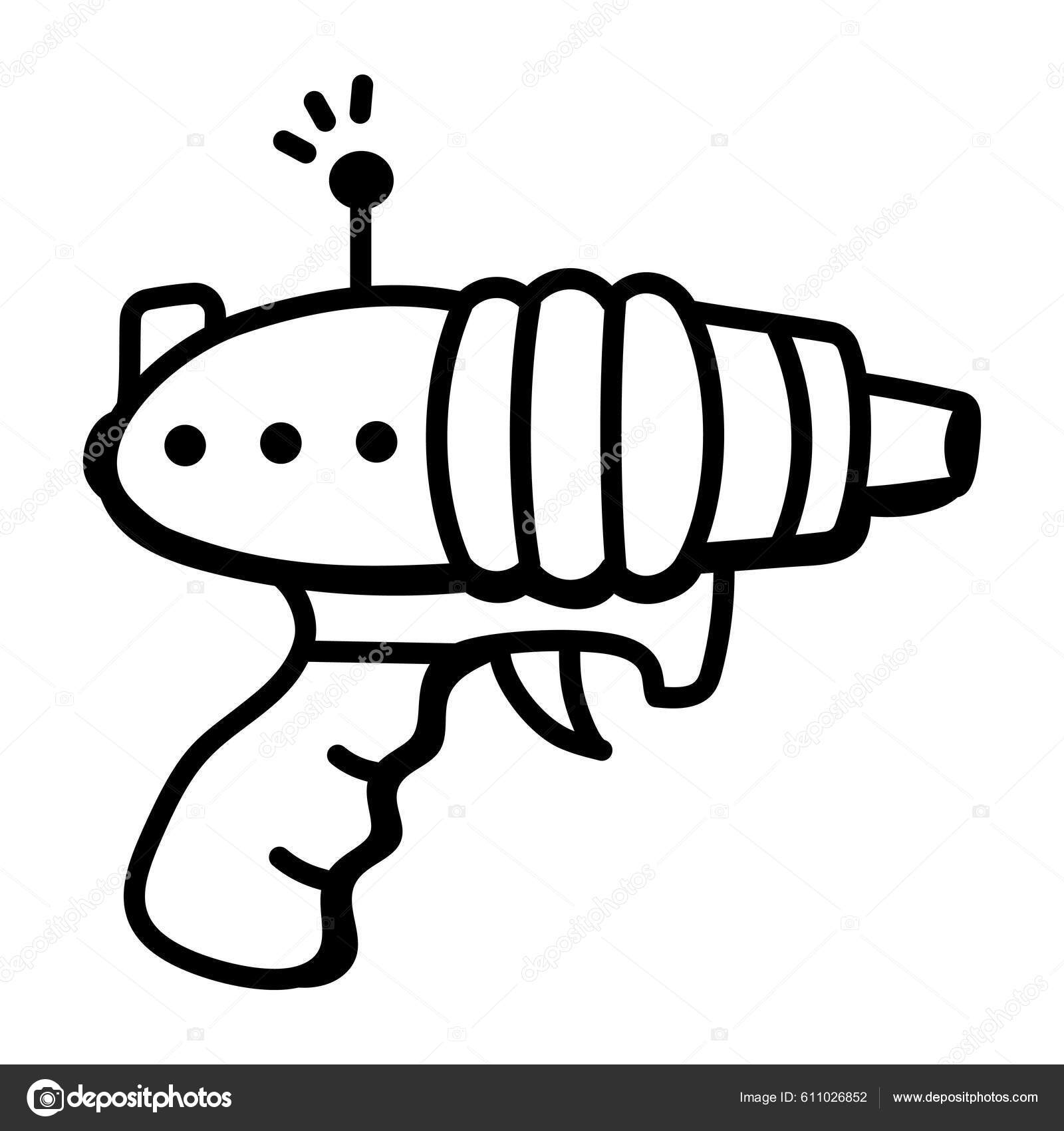Line Drawing Toy Water Gun Stock Vector by ©smashingstocks 611026852
