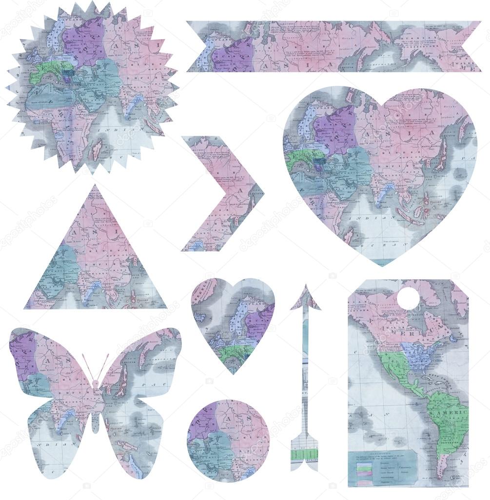 Digital Scrapbooking Vintage Map Elements Stock Photo by ©angiemakes ...