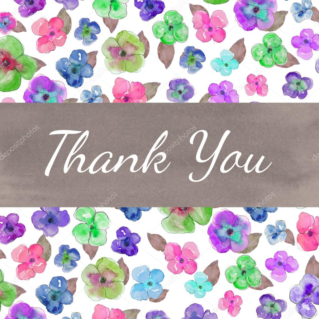 Watercolor Thank You Lettering Stock Illustration by ©angiemakes #48215525