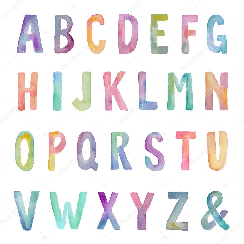 Colorful Watercolor Alphabet Letters Stock Illustration by ©angiemakes ...