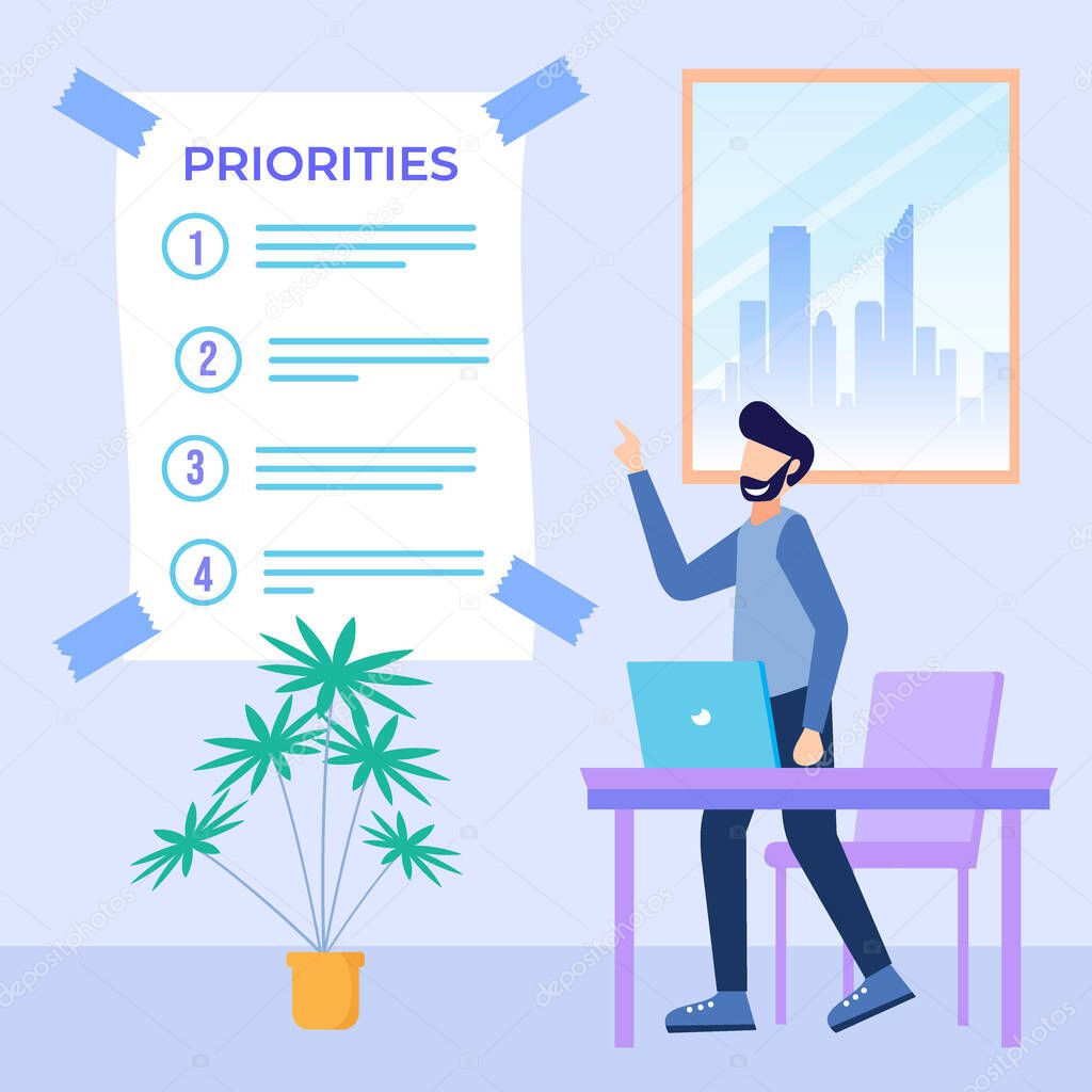 Ilustración de vector de concepto prioritario. Una agenda importante ...