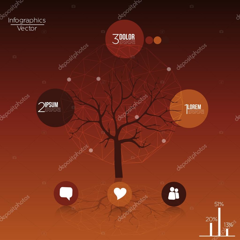 Tree Infographics with Abstract Background - Vector Illustration Stock ...
