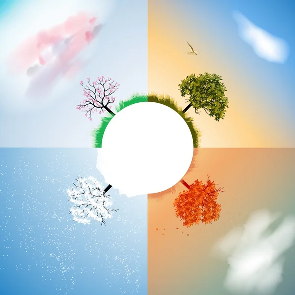 Four Seasons Banners with Abstract Trees Infographic - Vector ...