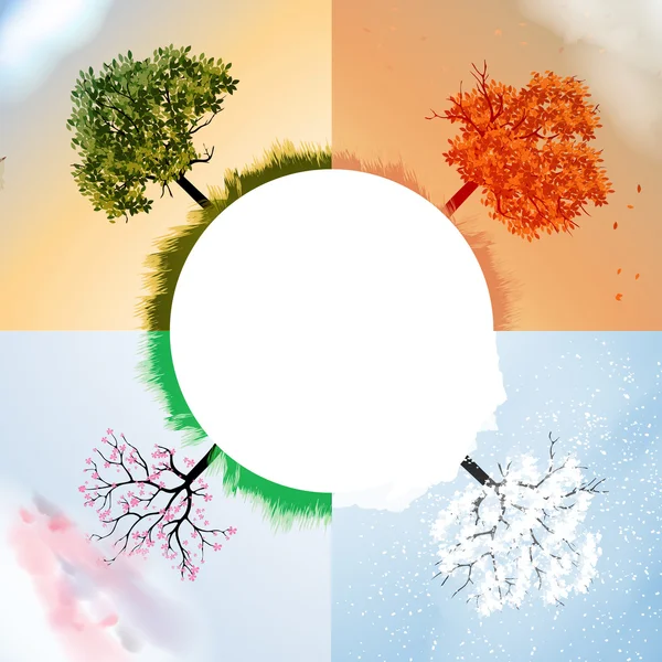Four Seasons Banners with Abstract Trees Infographic - Vector ...