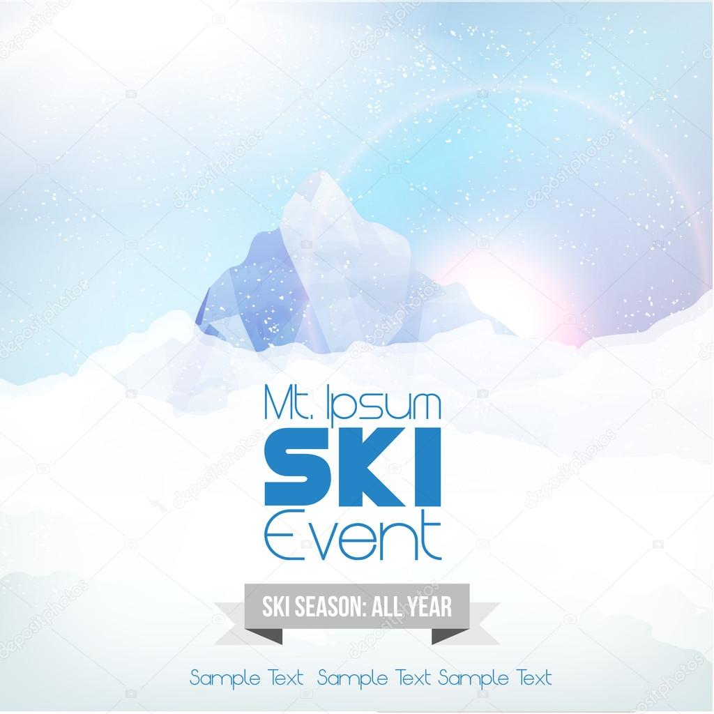 Mountain Party Poster Template - Vector Illustration — Stock Vector ...