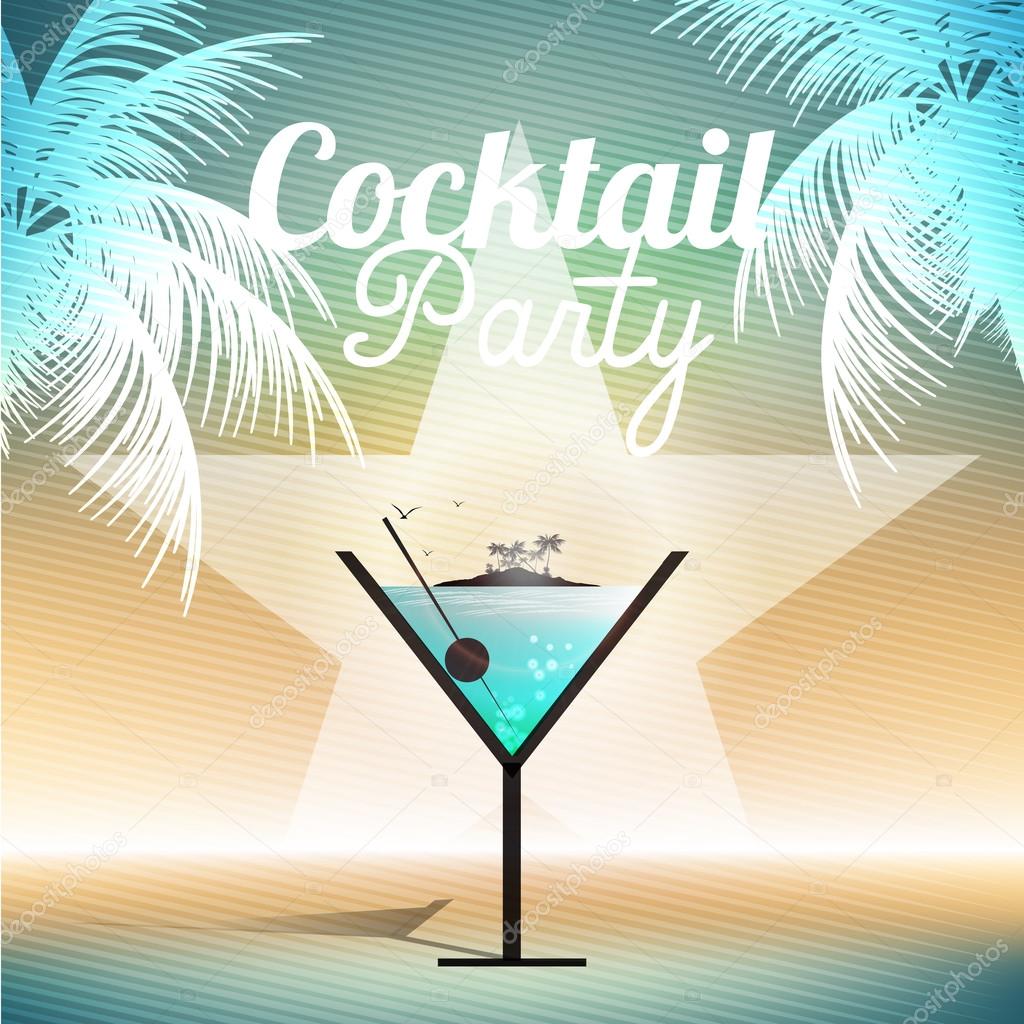 Cocktail Party Invitation Poster - Vector Illustration Stock Vector by ...