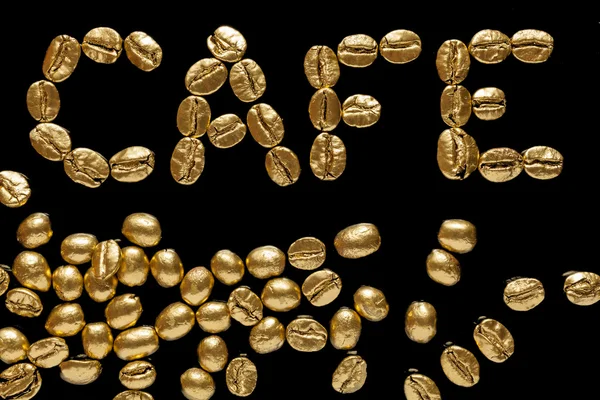 Golden cafe - coffee beans Stock Photo by ©blackboard1965G 47183103