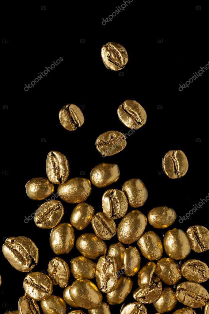 Golden cafe - coffee beans Stock Photo by ©blackboard1965G 47183103