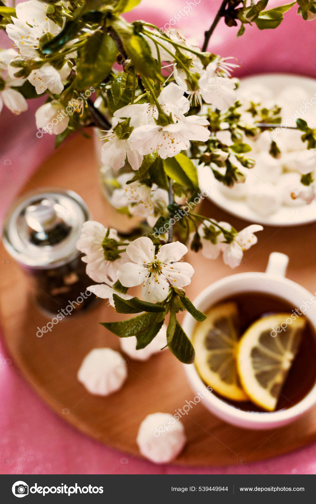 Beautiful Background Tea Coffee Flowers Sweets Delicious Beautiful ...