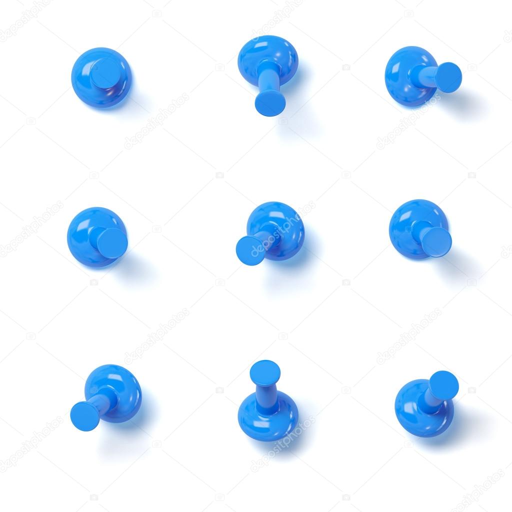 Set of blue push pins Stock Photo by ©NikolayN 50977755
