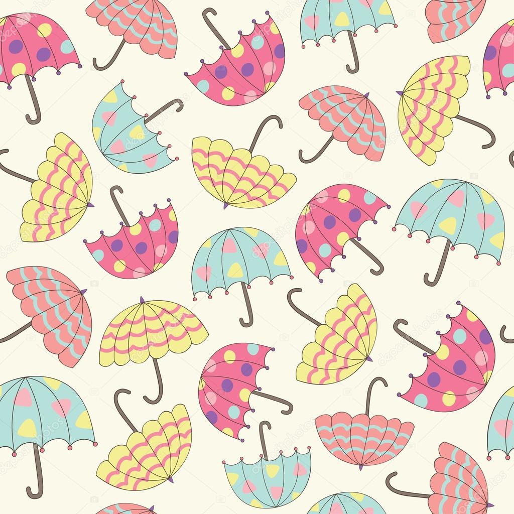 Cute Umbrellas background ,Seamless Pattern Vector — Stock Vector ...