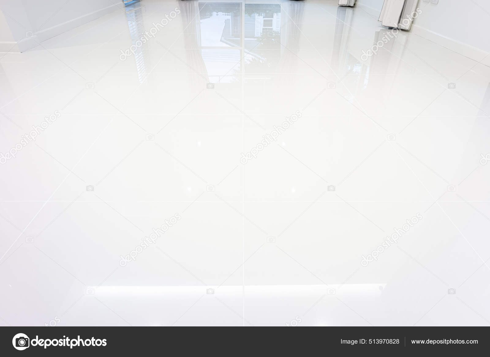 White Tile Floor Grid Line Square Texture Pattern Perspective Clean ...