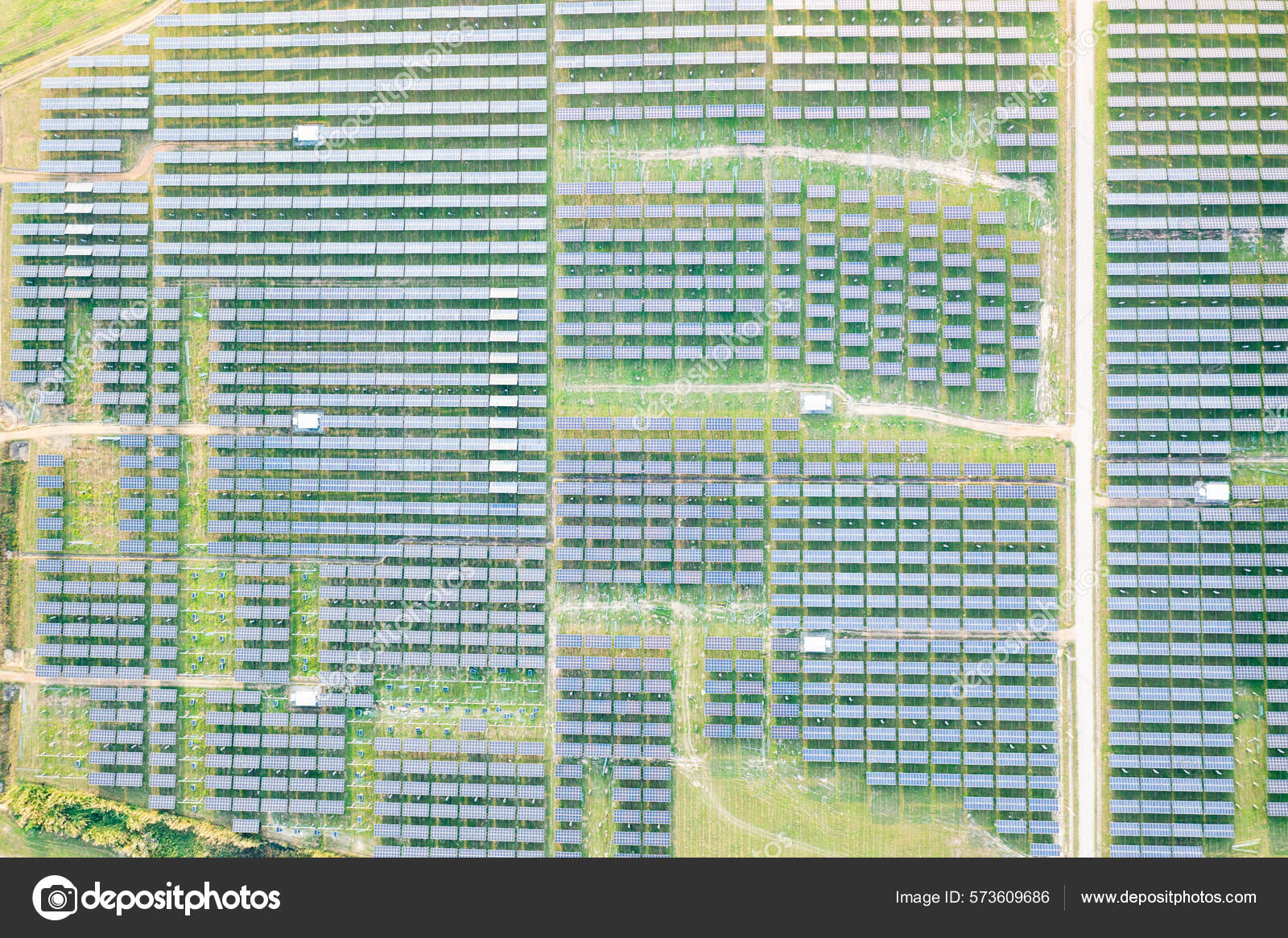Solar Farm Field Solar Power Plant Aerial View Consist Photovoltaic ...