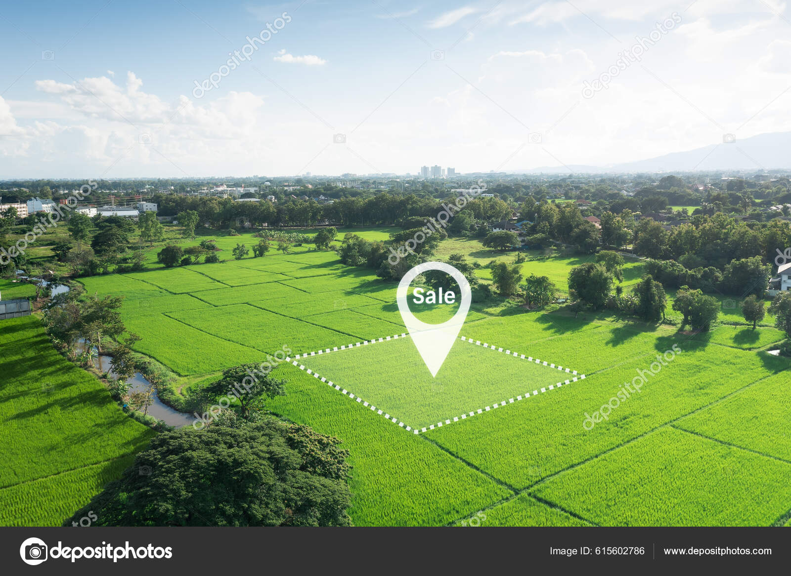 Land Plot Aerial View Real Estate Property Consist Empty Land — Stock ...