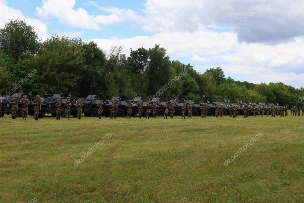 Soldados del ej rcito nacional. Ejercicios militares de demostraci n. 14 de julio de 2020 Balti ...