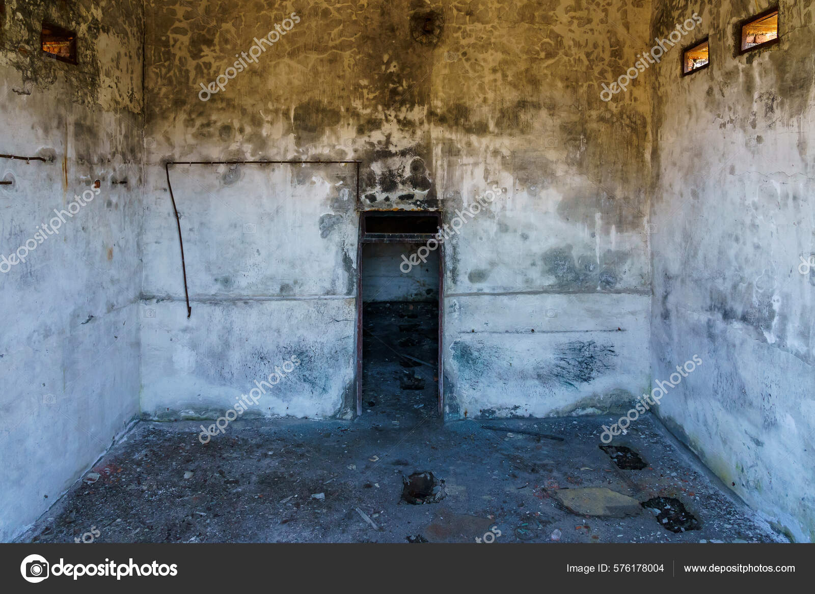 Destroyed Abandoned Military Barracks Background Selective Focus Copy ...