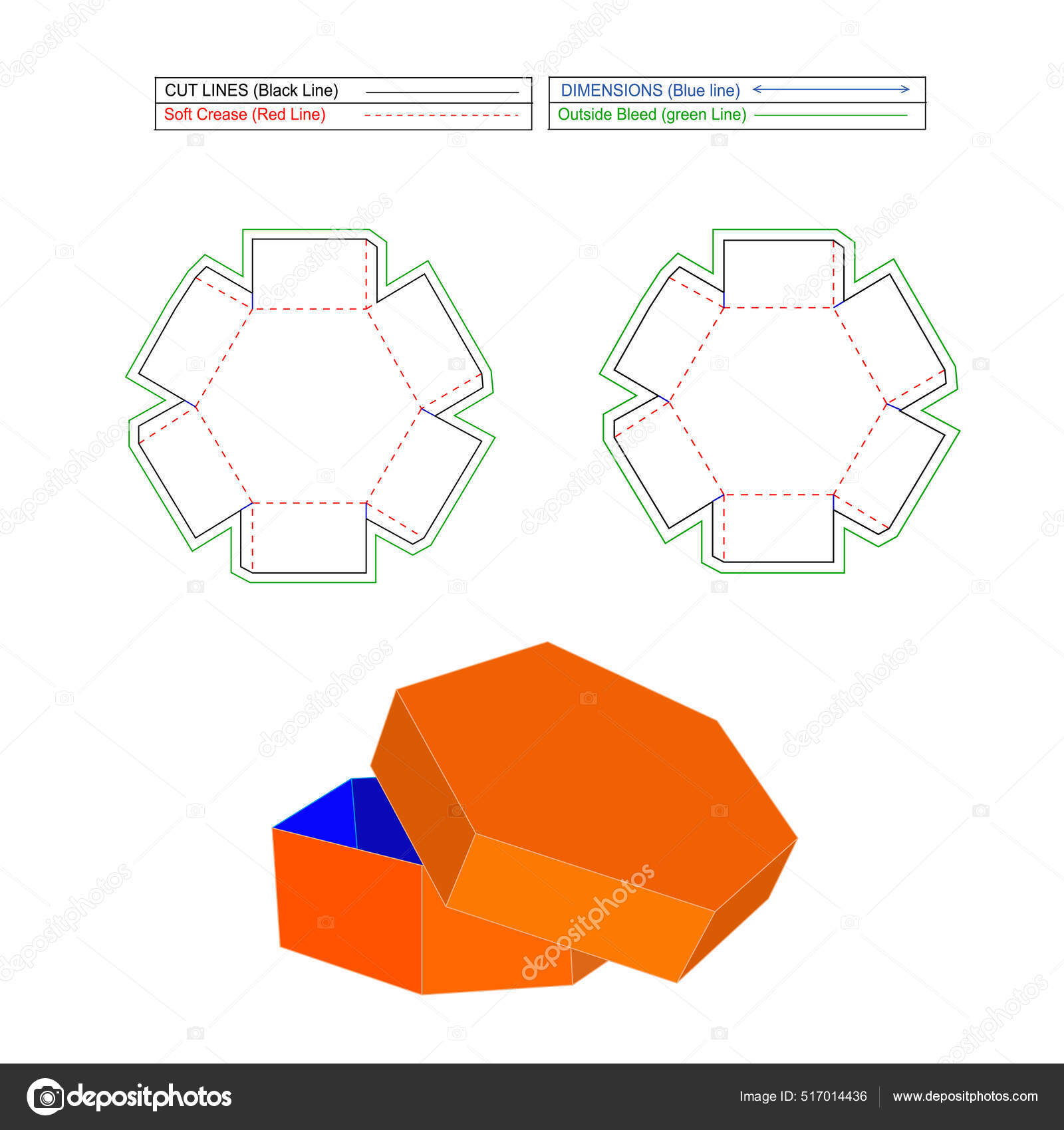 Hexagon Box Template Printable