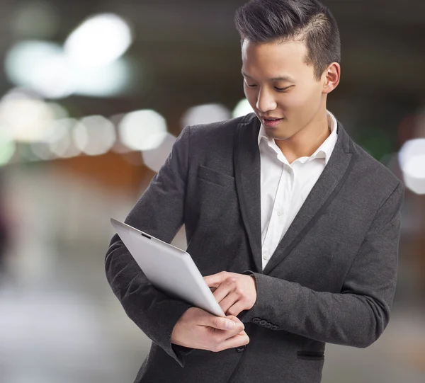 Business man using tablet - Stock Image - Everypixel