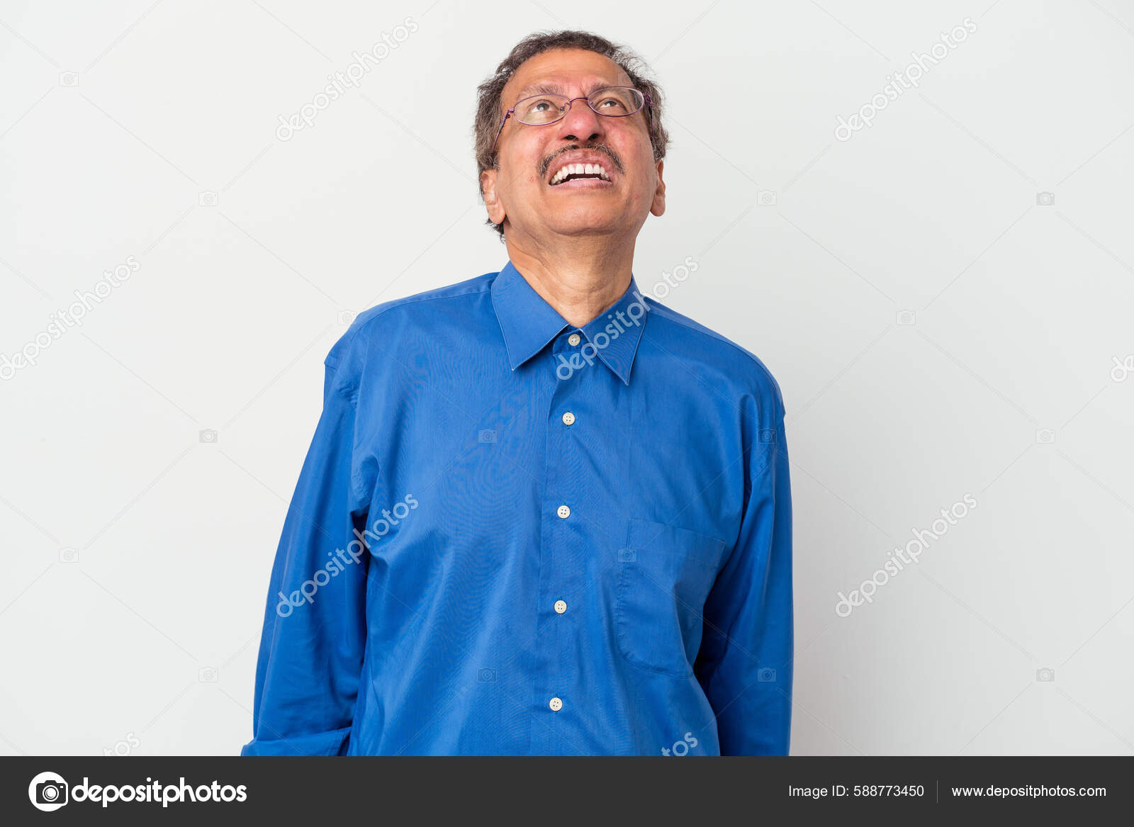 Middle Aged Indian Man Isolated White Background Shouting Very Angry ...
