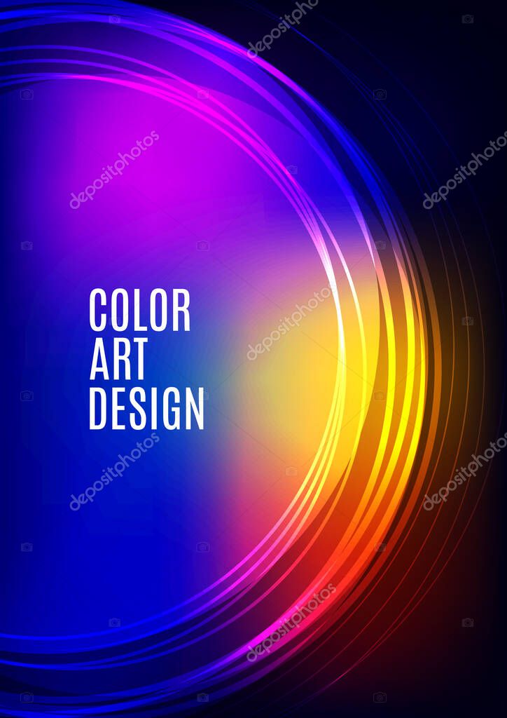 Círculos superpuestos abstractos brillantes, líneas. Usted puede ...