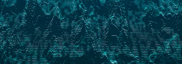 Sci-fi background. Digital wave with many particles. Template for ...