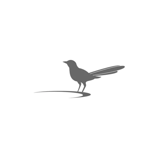 Simple Sitting Bird Silhouette