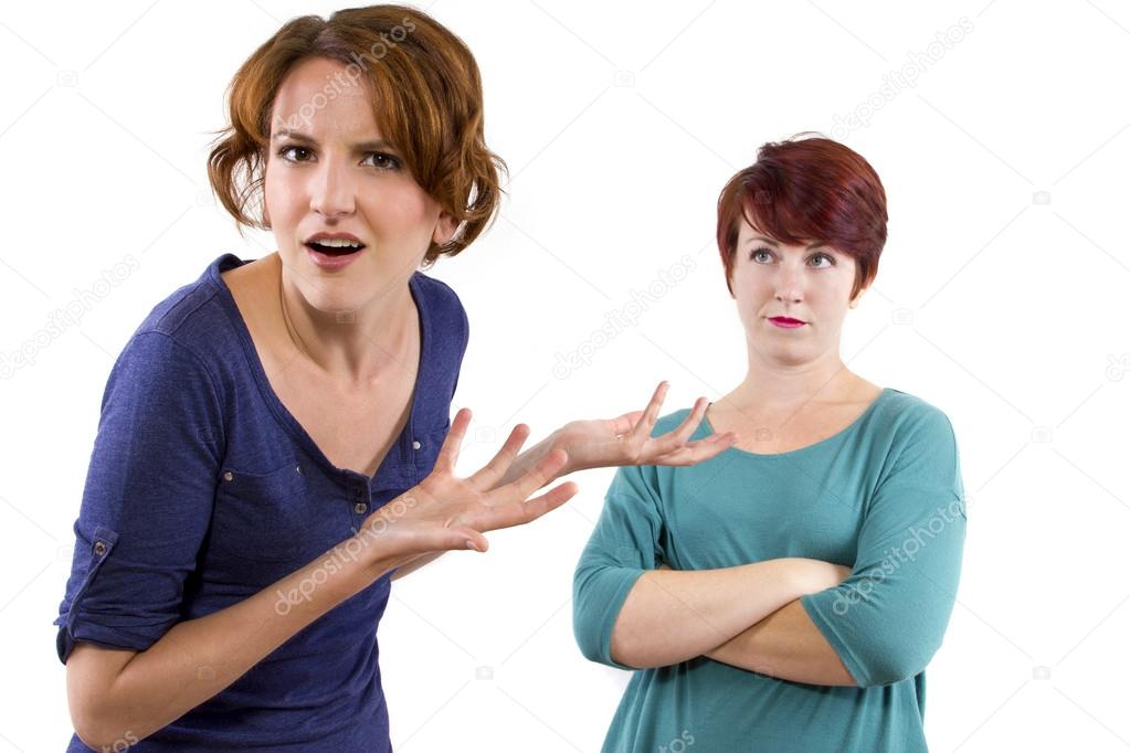 Women arguing and distrusting each other — Stock Photo ...