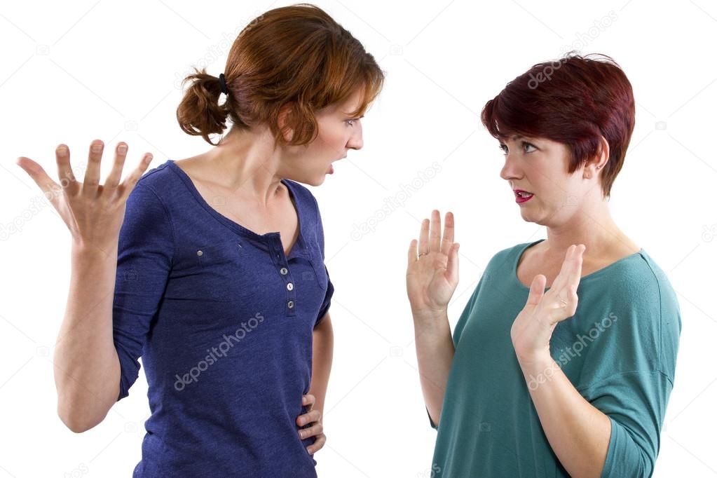 Women arguing and distrusting each other — Stock Photo ...