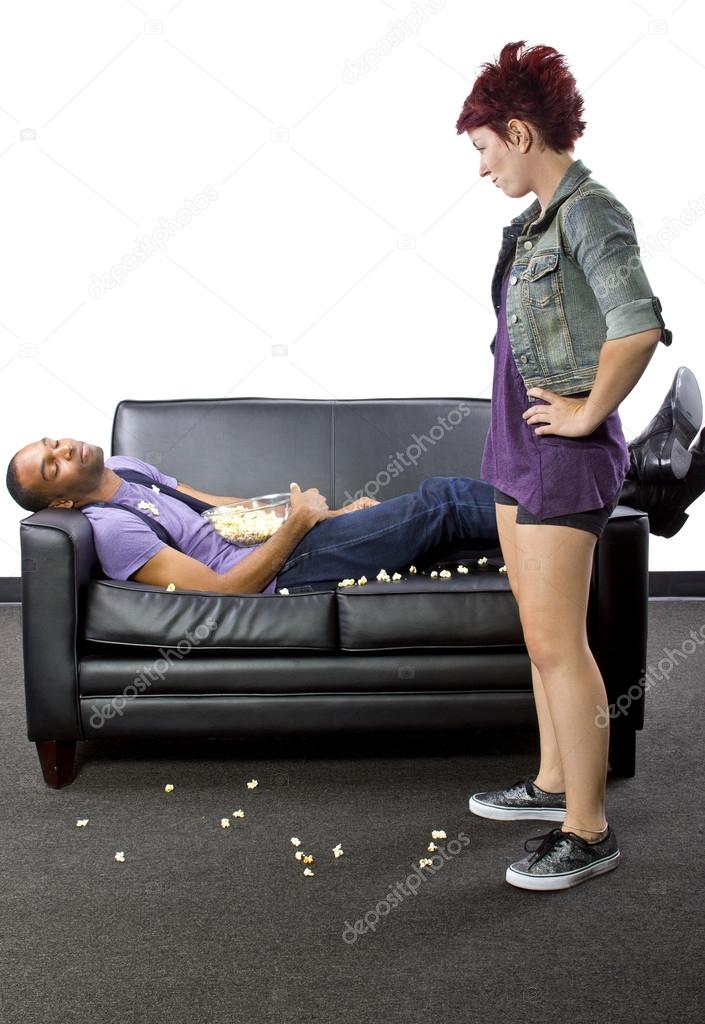 Female angry at male making mess — Stock Photo © innovatedcaptures ...