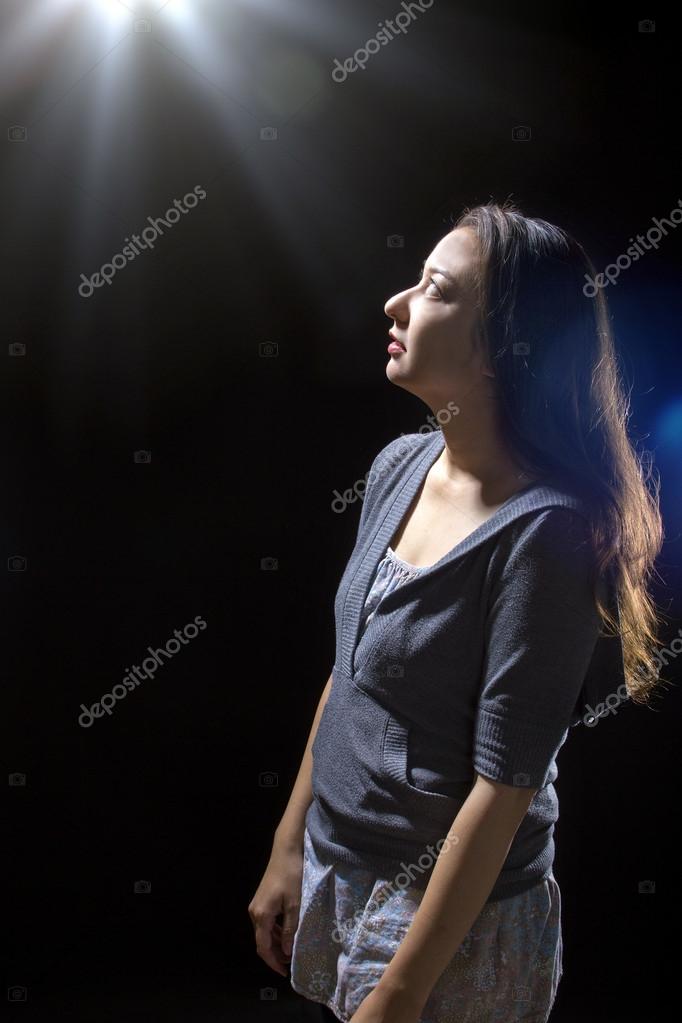 Woman seeing bright glowing orbs Stock Photo by ©innovatedcaptures 49321859