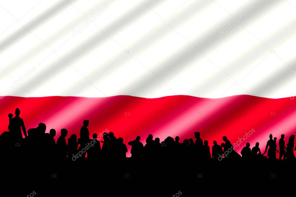 Flag of Poland and Migration 2023